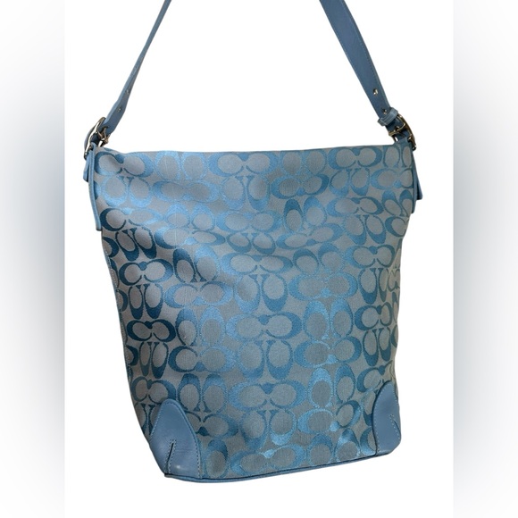 Coach | Bags | Coach Light Blue Large Messenger Hobo Tote Bag Shoulder ...